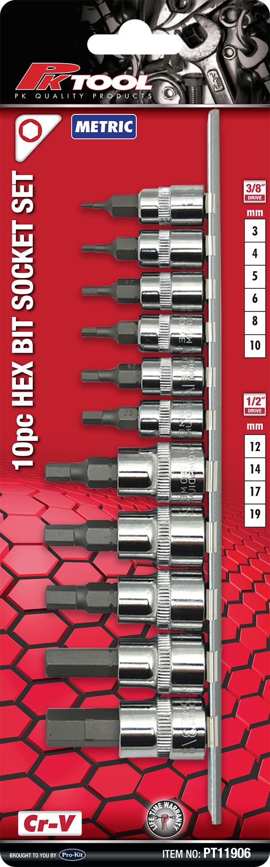 PT11906-10pc 3/8” and 1/2” DR METRIC HEX BITS SOCKET SET - Buy Car ...