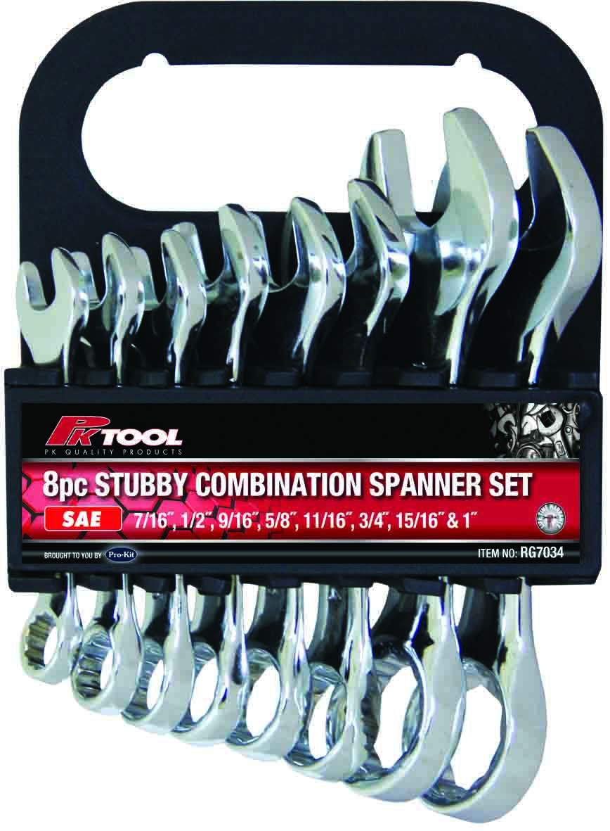 RG7034-8pc SAE Cr-V COMBINATION STUBBY SPANNER SET - Buy Car Parts ...
