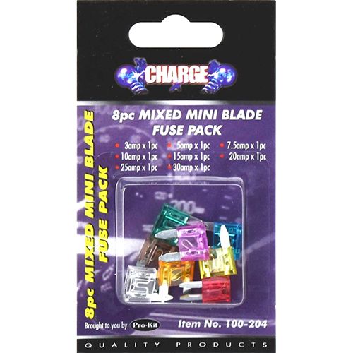 100-204-FUSE PACK - 8pc MIXED MINI BLADE - Buy Car Parts & Accessories ...