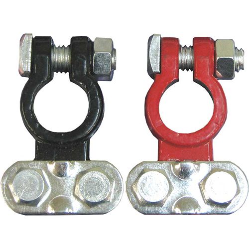 BT2RB-BATTERY TERMINAL - 2pc RED & BLACK SADDLE TYPE LEAD - Buy Car ...